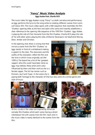 Fancy Music Video Analysis | DOCX