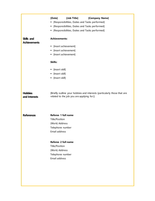Fancy cv-template | DOCX