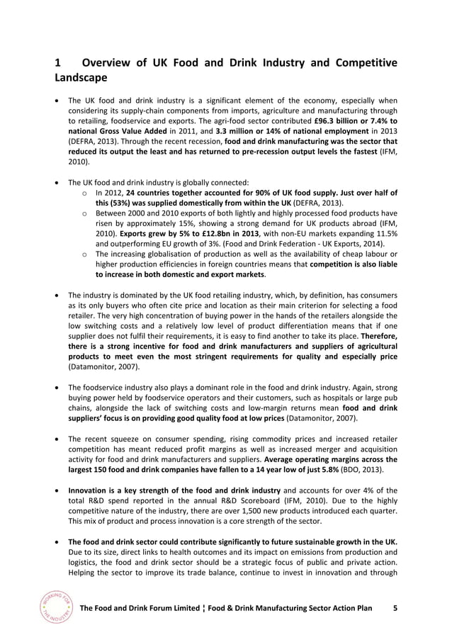 Food & Drink Manufacturing Sector, Strategy & Action Plan | PDF | Food ...