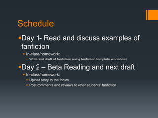 Reading and Writing with Fanfiction | PPTX