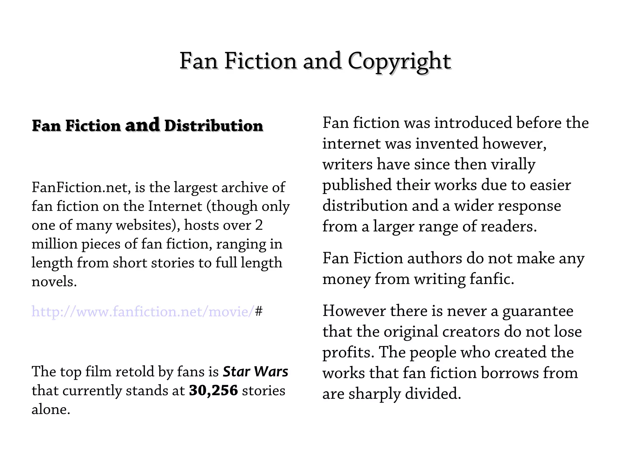Fan Fiction Presentation | PPT