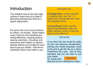 Sales & Marketing Development Plan - a template for the CRO | PPT