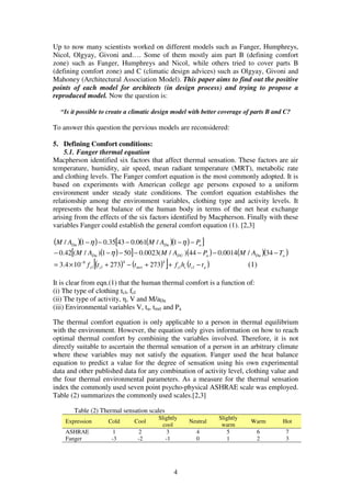 Fanger comfert equation | PDF | Weather | Science