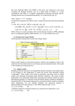 Fanger comfert equation | PDF | Weather | Science
