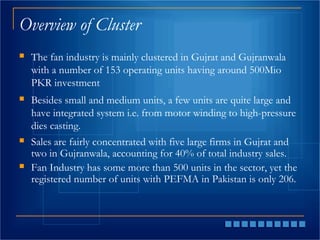 Fan industry cluster - Gujrawala, Pakistan | PPT