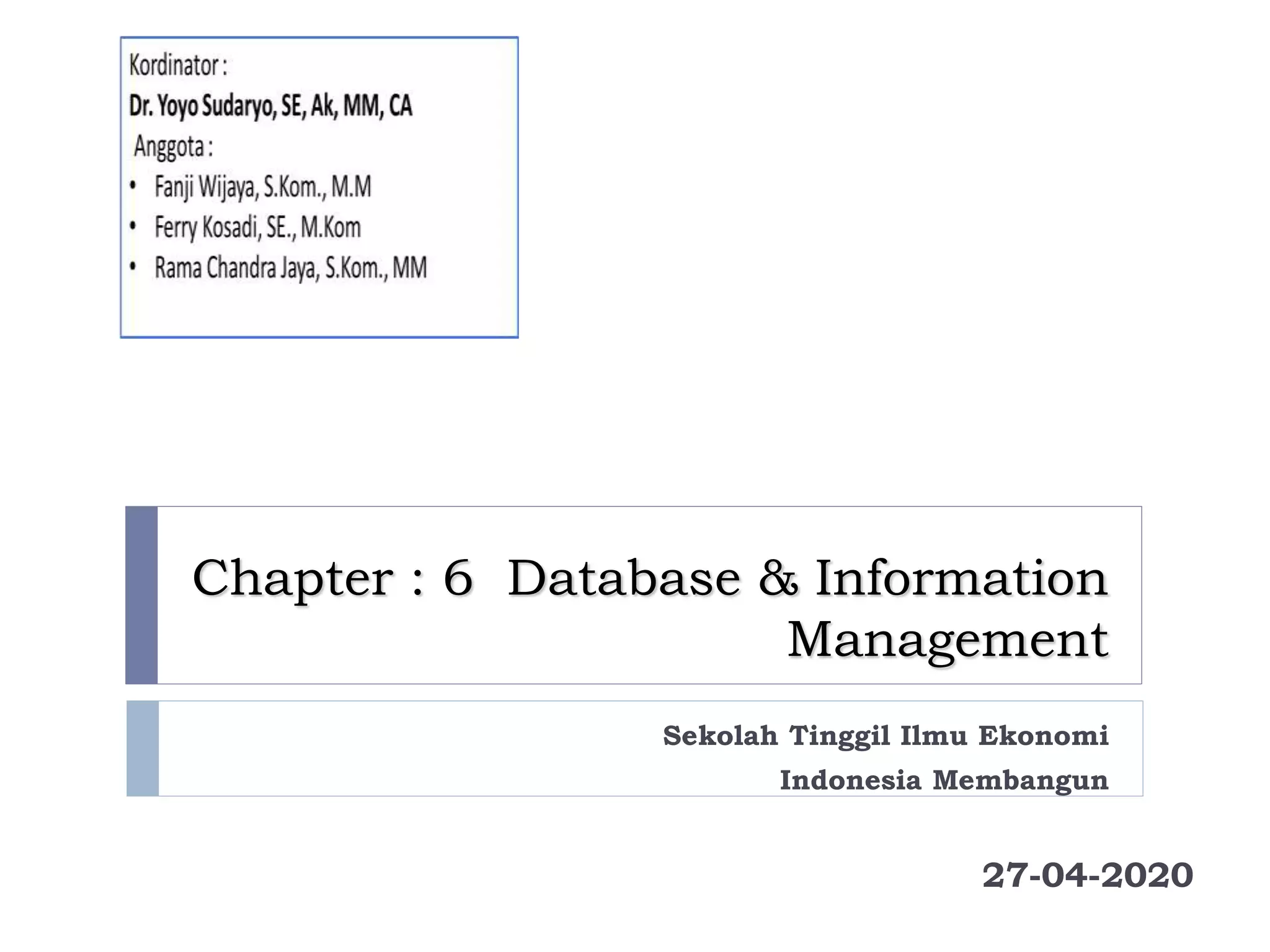 6. Sim Fanji database dan manajemen informasi | PPT