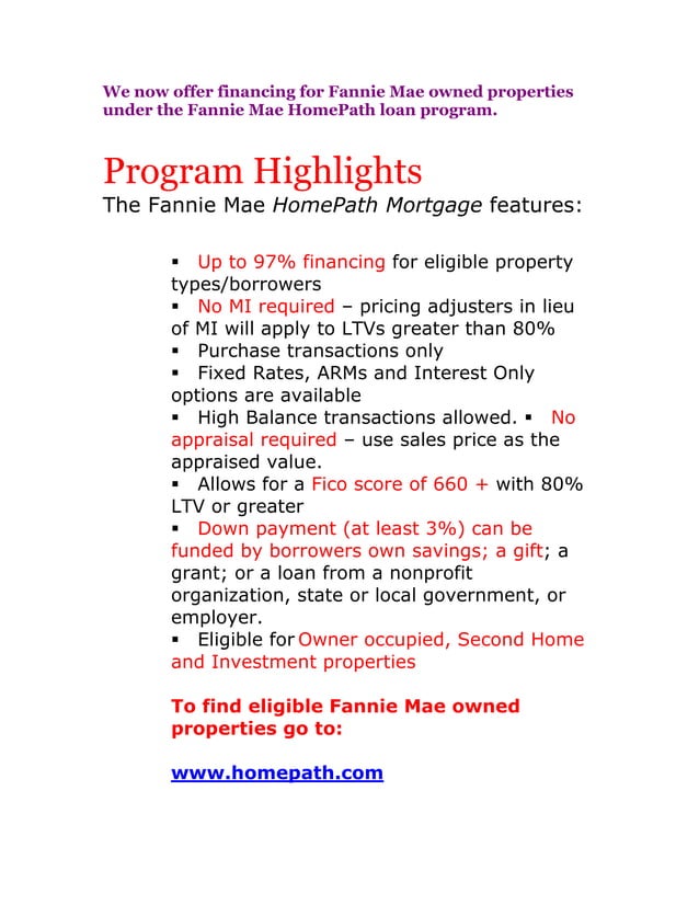 Fannie Mae Home Path | PDF