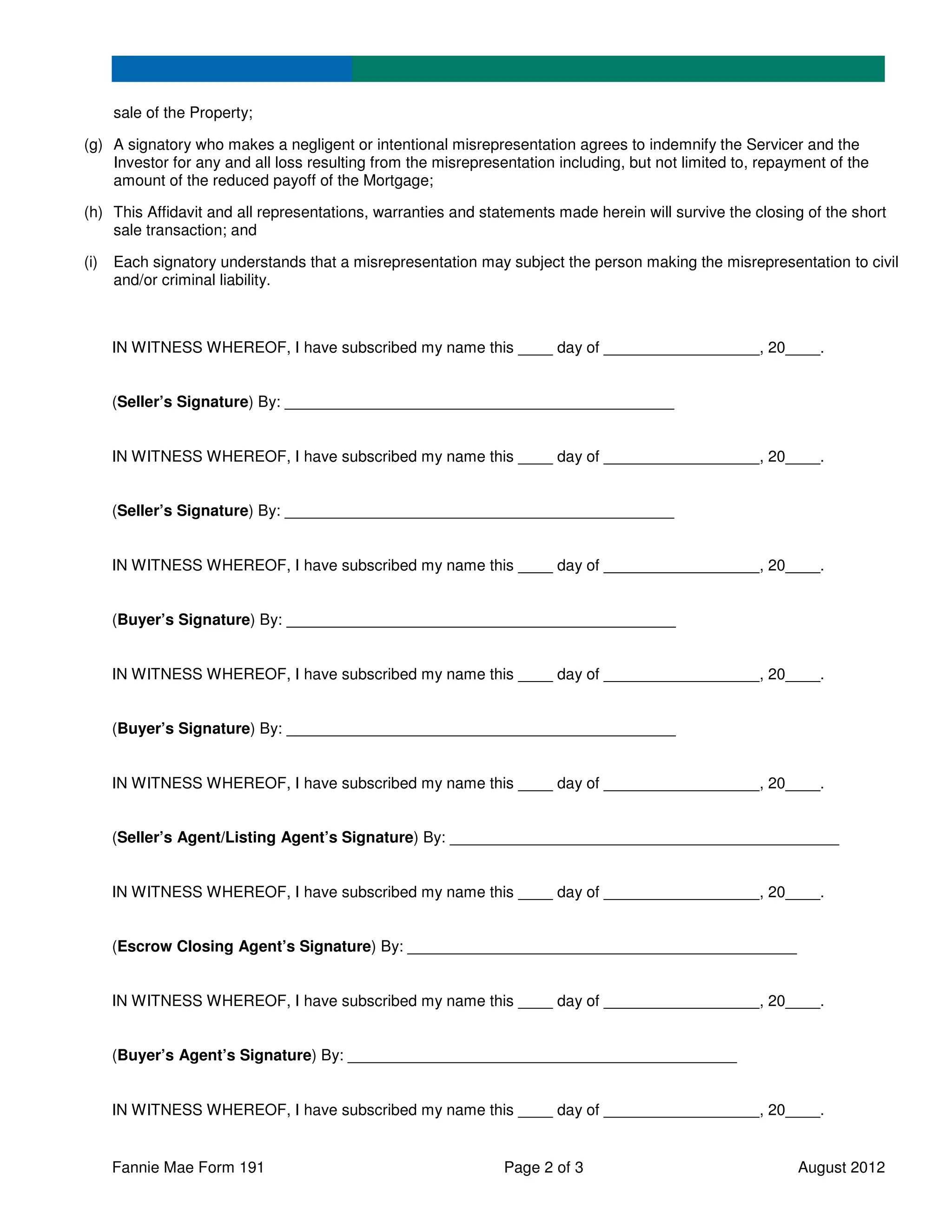 Fannie mae short sale affidavit .shortsalecolo.com