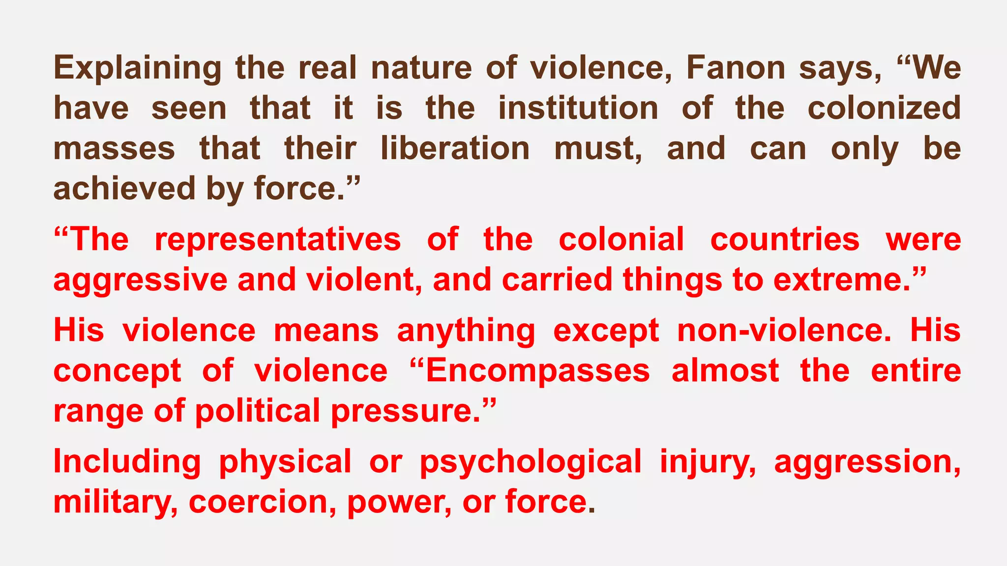 Fanon’s THEORY OF VIOLENCE.pptx | Substance Abuse | Diseases and Conditions