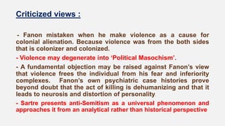 Fanon’s THEORY OF VIOLENCE.pptx | Substance Abuse | Diseases and Conditions