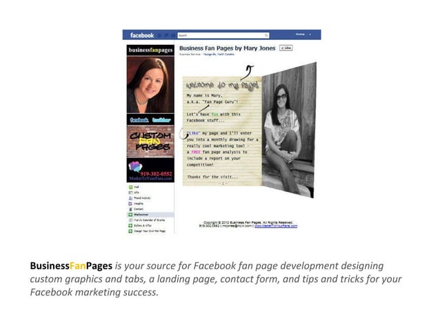 Business Fan Page - Portfolio 2012 | PPT