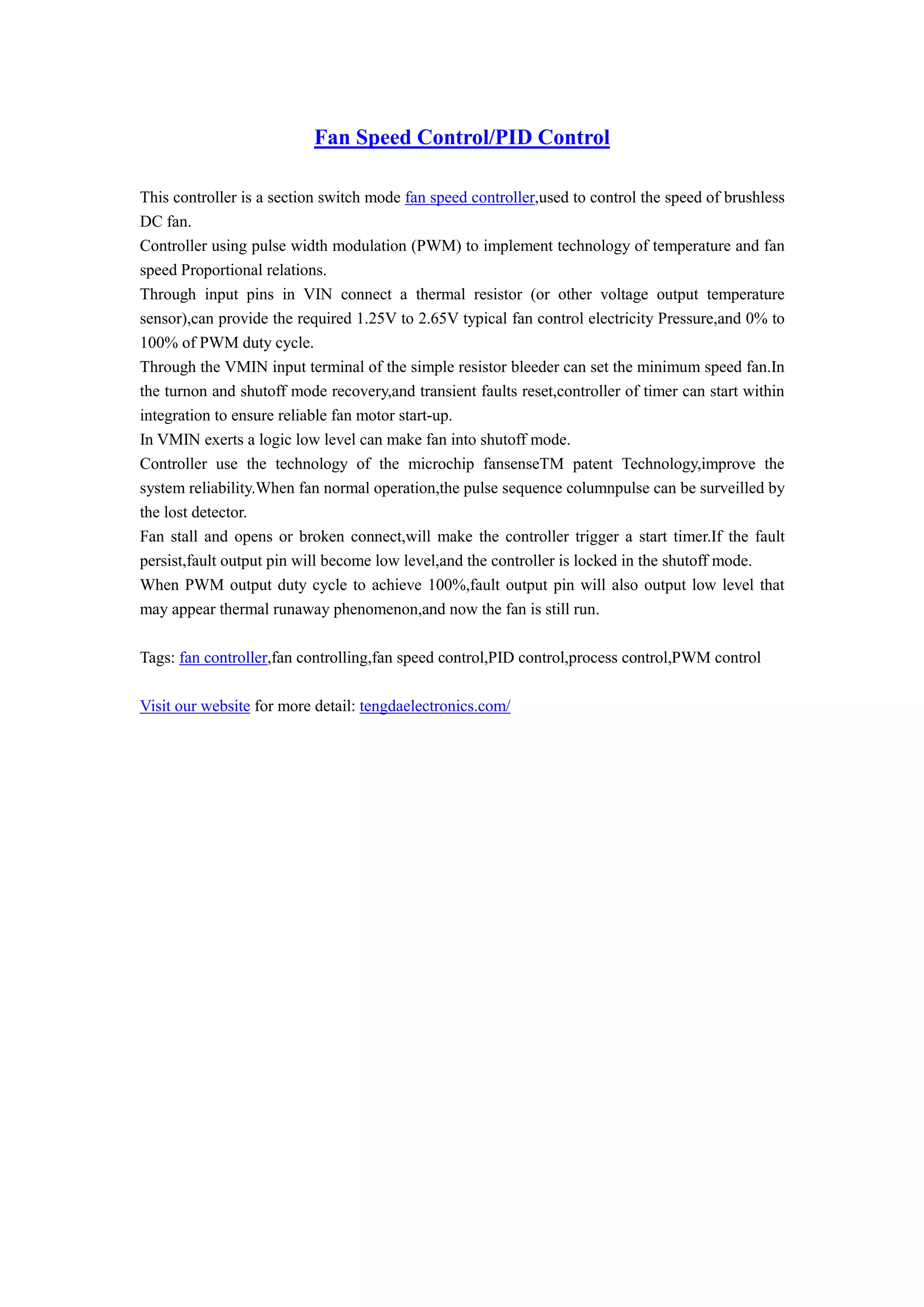 Fan speed control pid control | PDF | Technology & Computing