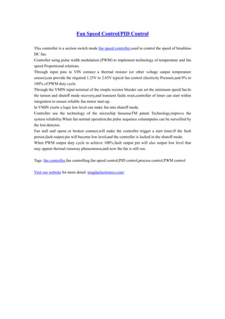Fan speed control pid control | PDF | Technology & Computing