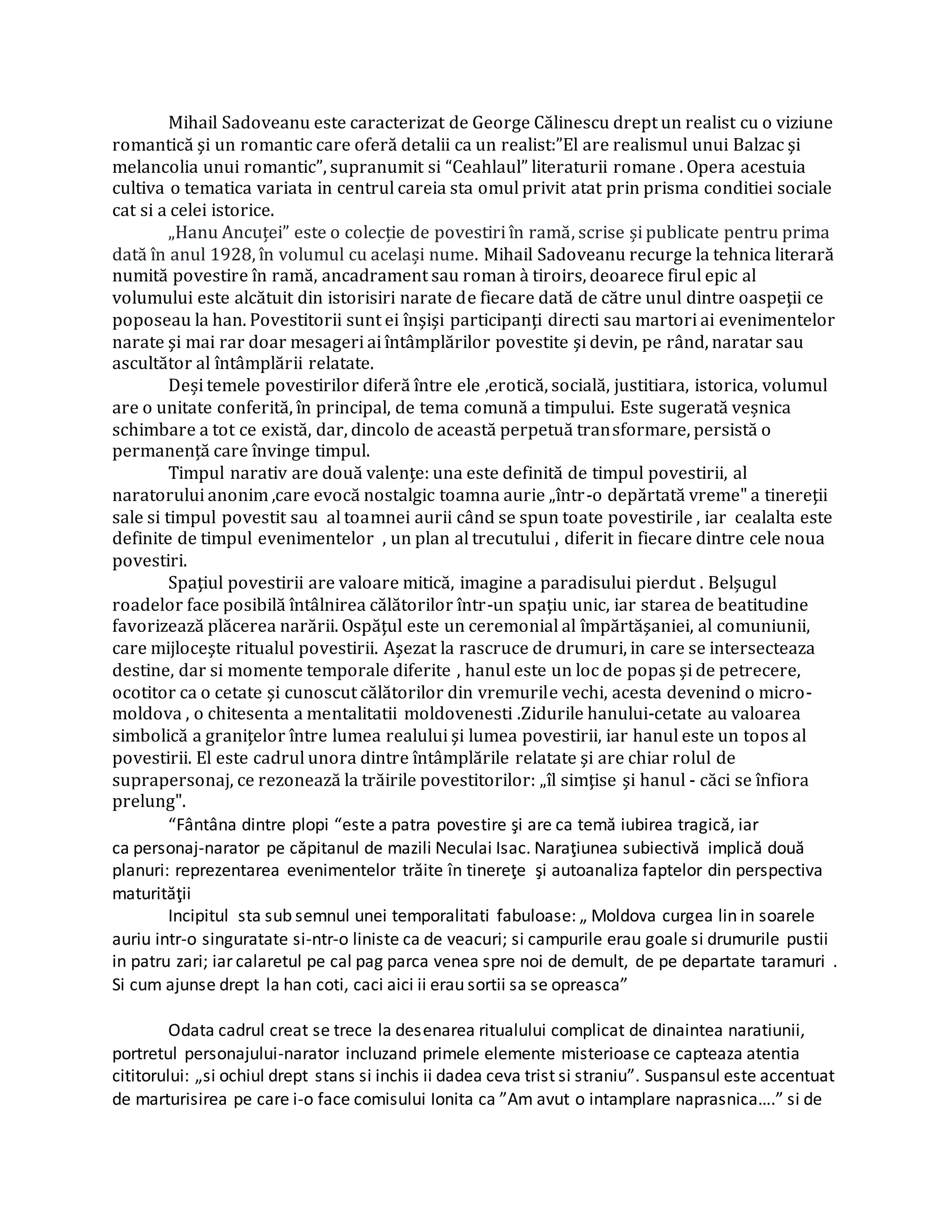 Fantana dintre plopi | DOCX