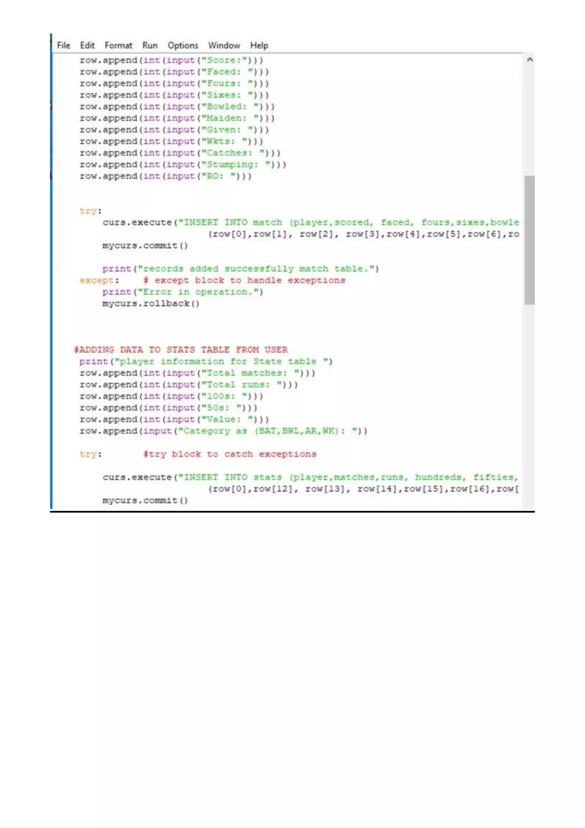 Fantasy cricket game using python(intershala project) | PDF