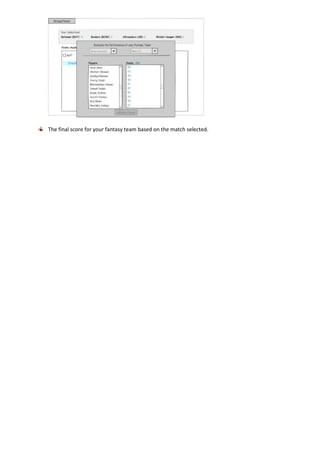 Fantasy cricket game using python(intershala project) | PDF