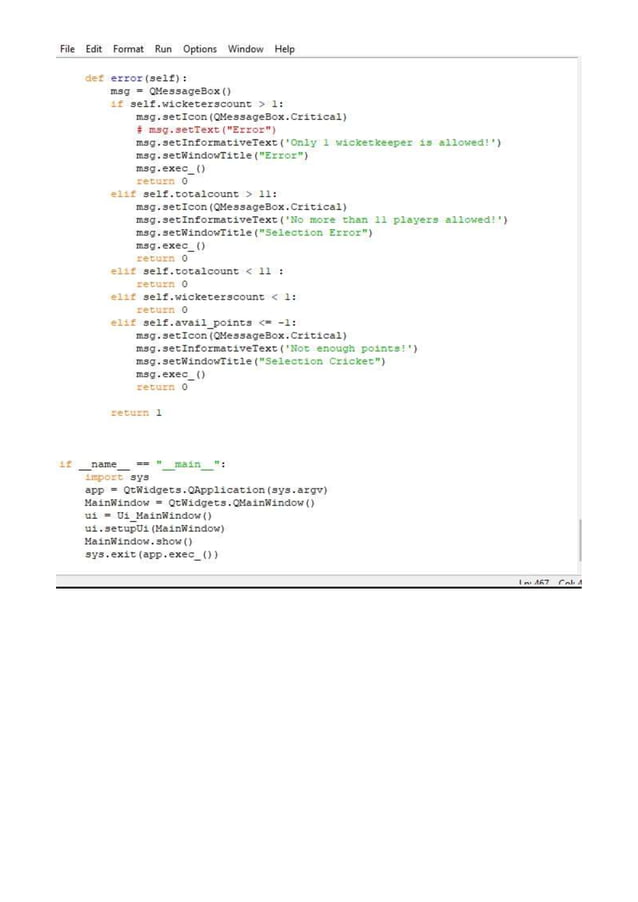 Fantasy cricket game using python(intershala project) | PDF ...