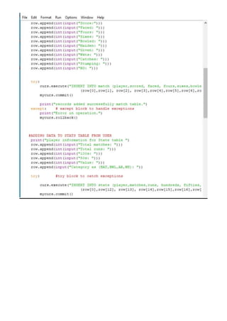 Fantasy cricket game using python(intershala project) | PDF
