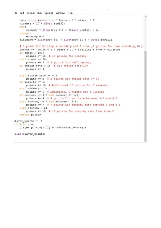 Fantasy cricket game using python(intershala project) | PDF ...