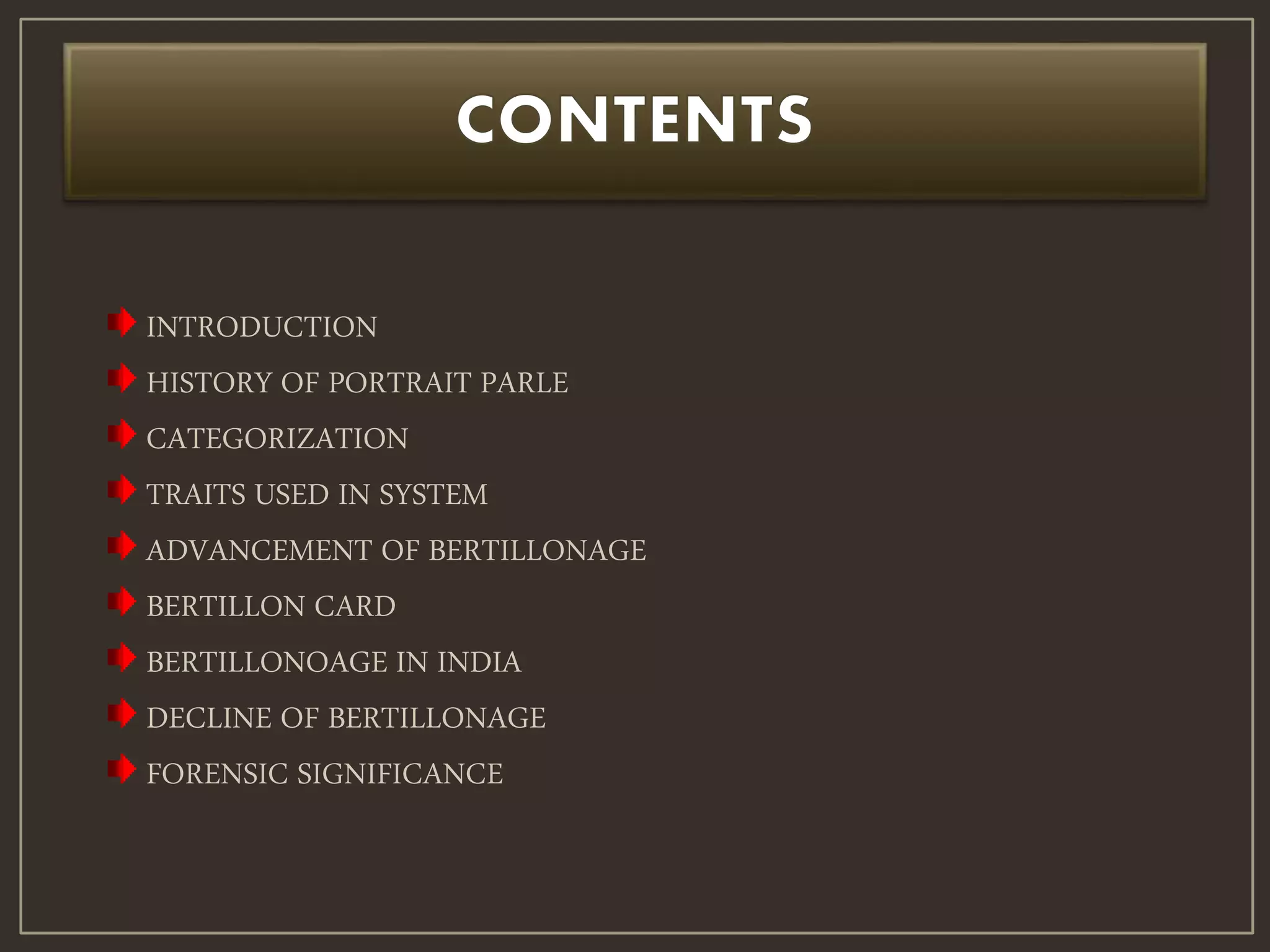 Portrait Parle via Bertillon System By G S Shaktawat | PPTX