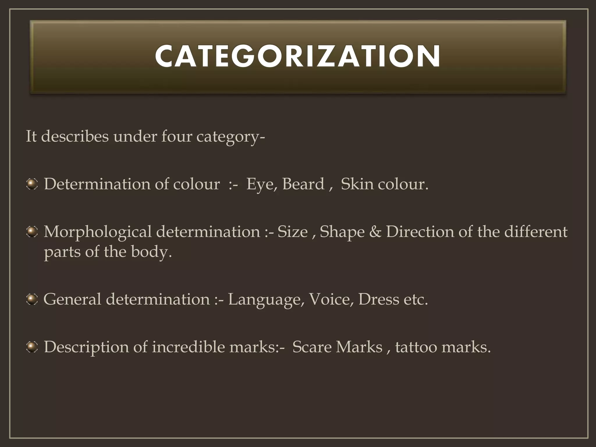 Portrait Parle via Bertillon System By G S Shaktawat | PPTX