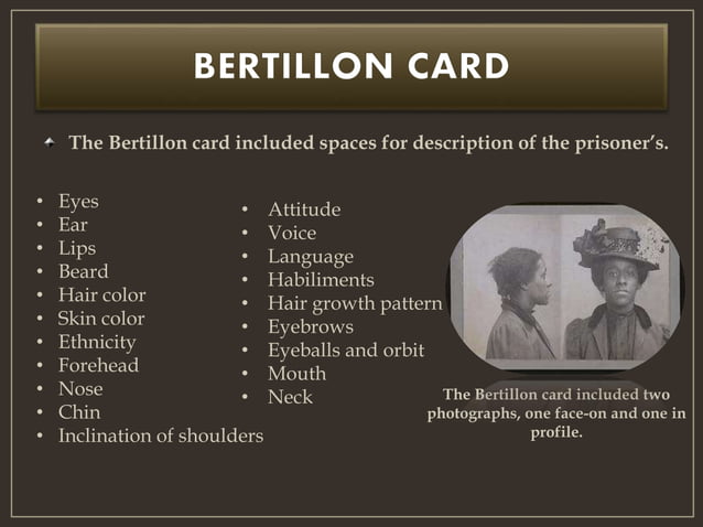 Portrait Parle via Bertillon System By G S Shaktawat | PPTX