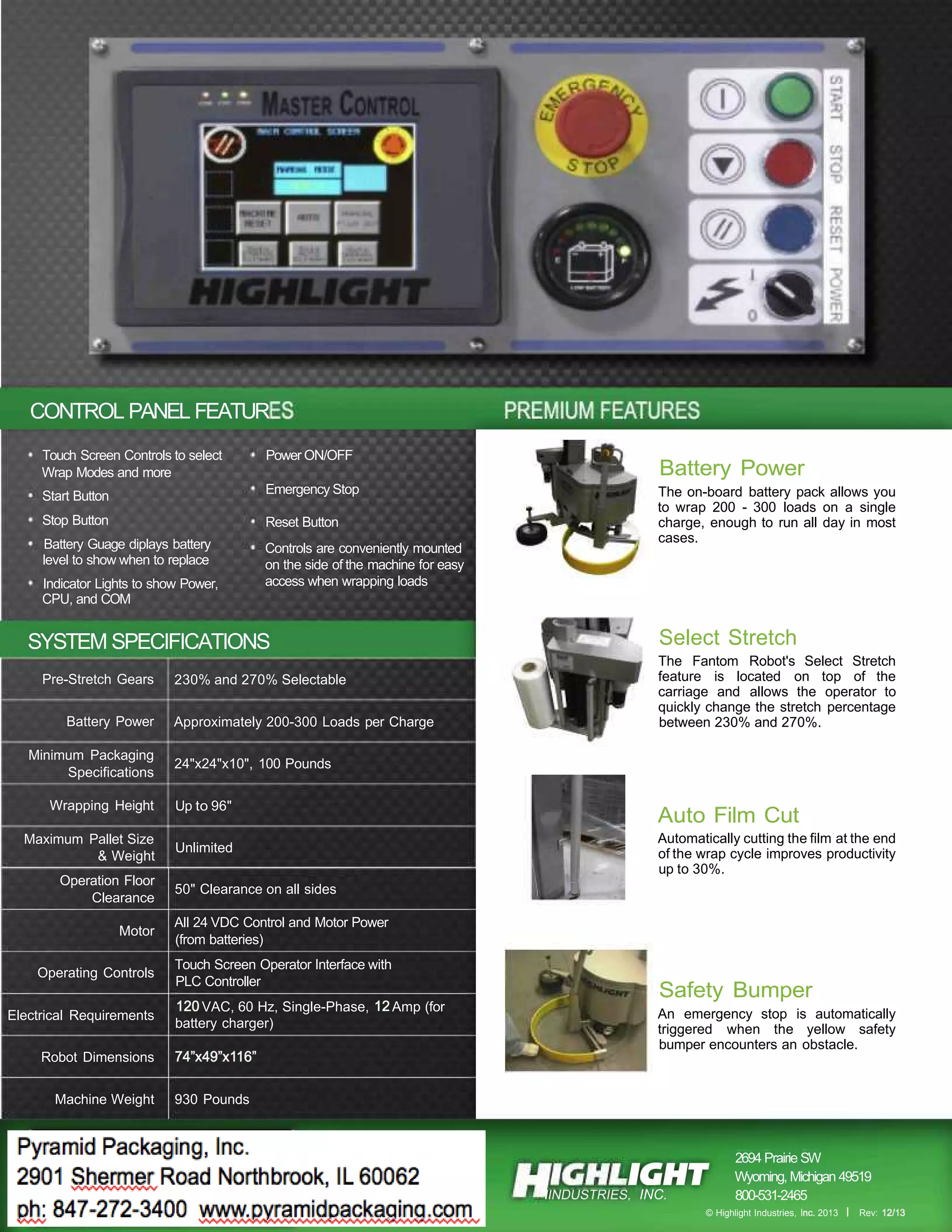 Fantom Stretch Wrapper Robot | PDF