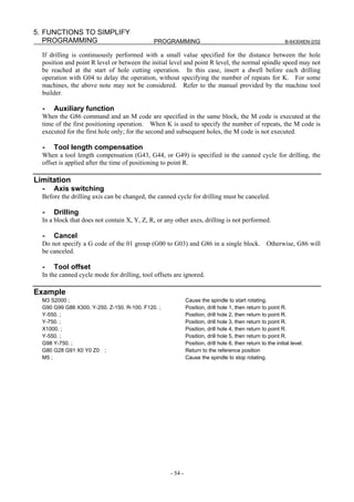 Fanuc 0i operator's manual | PDF