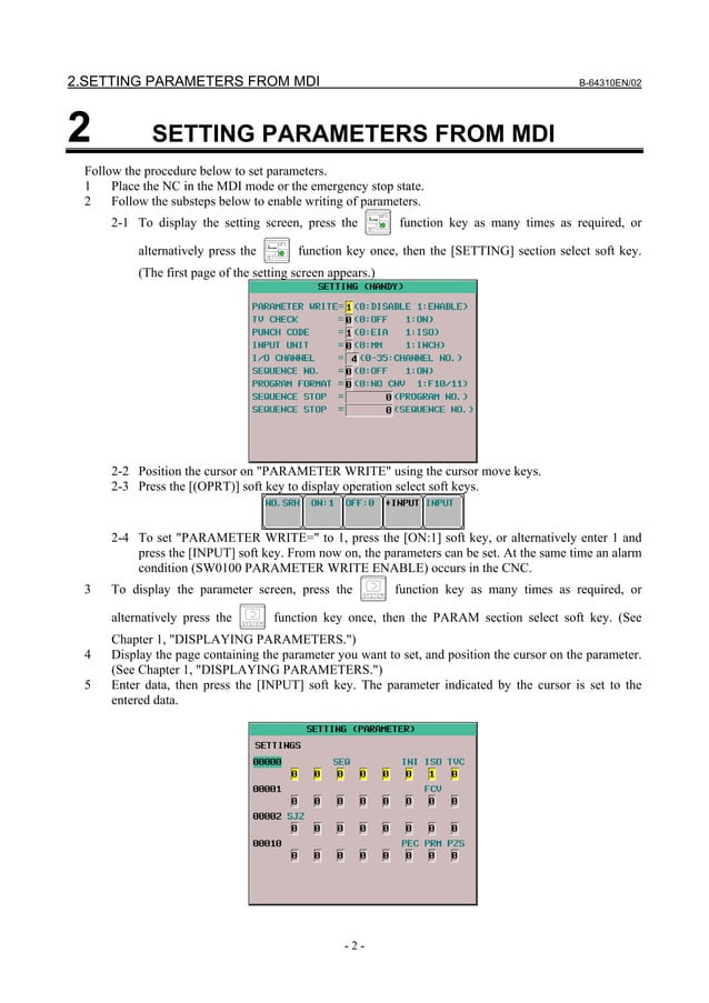 Fanuc 0i parameter manual CNC milling machine | PDF