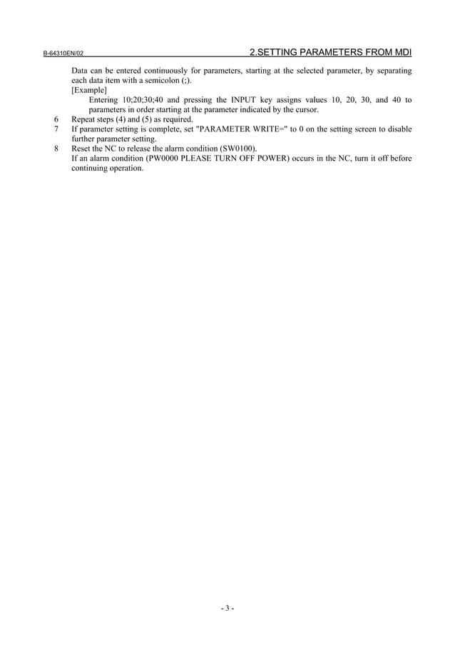Fanuc 0i parameter manual CNC milling machine | PDF