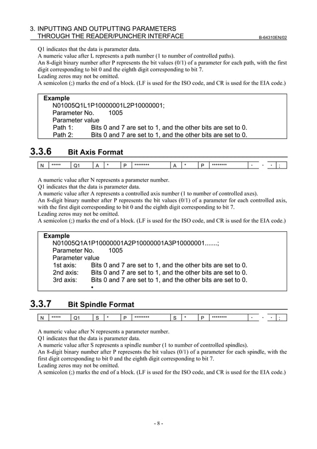 Fanuc 0i parameter manual CNC milling machine | PDF