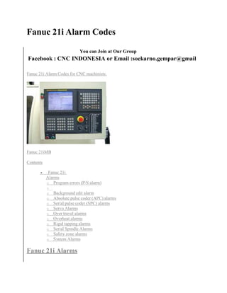 Fanuc 21i alarm codes | PDF