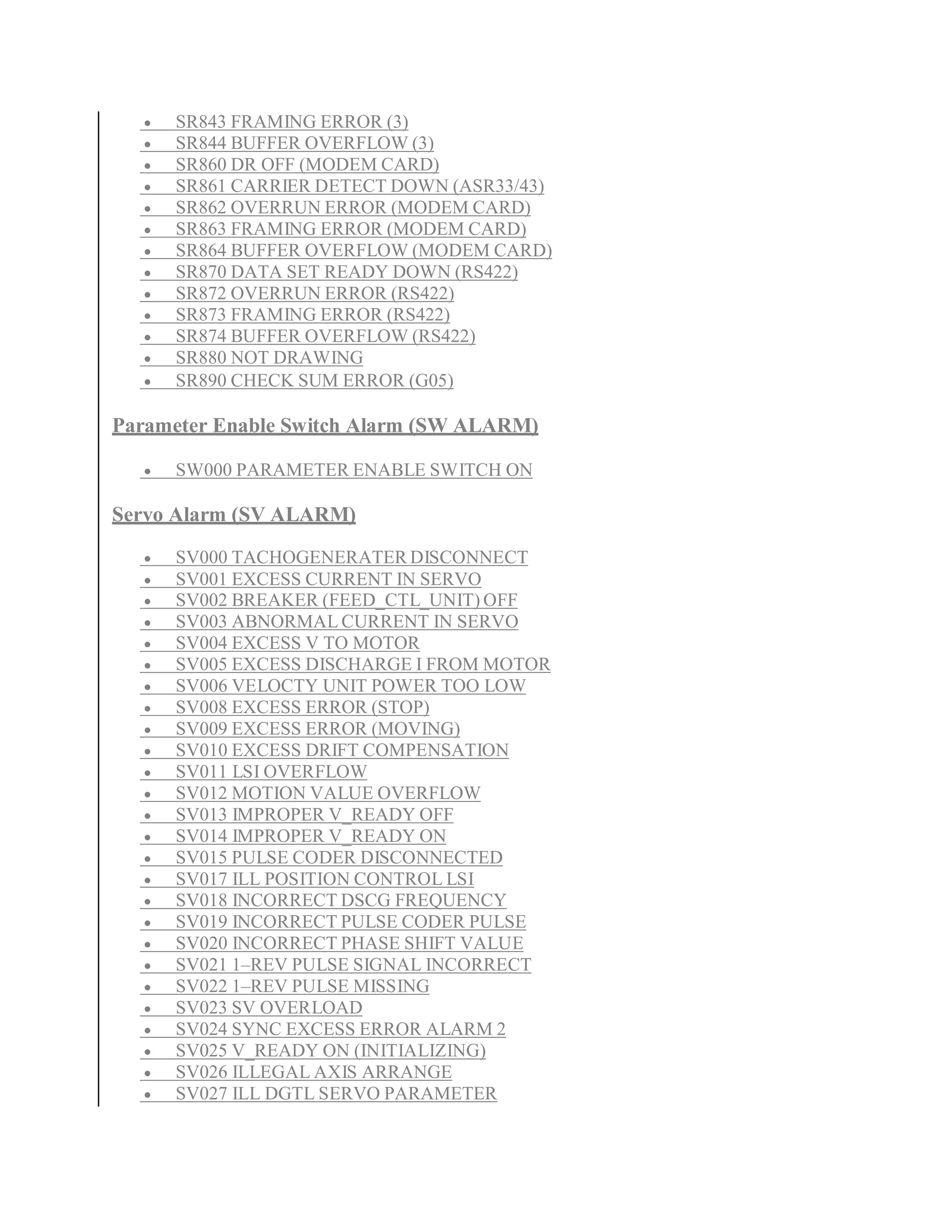 Fanuc alarms fanuc series 15 alarm codes | PDF