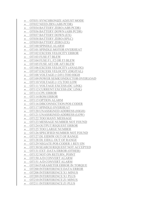 Fanuc alarms fanuc series 15 alarm codes | PDF