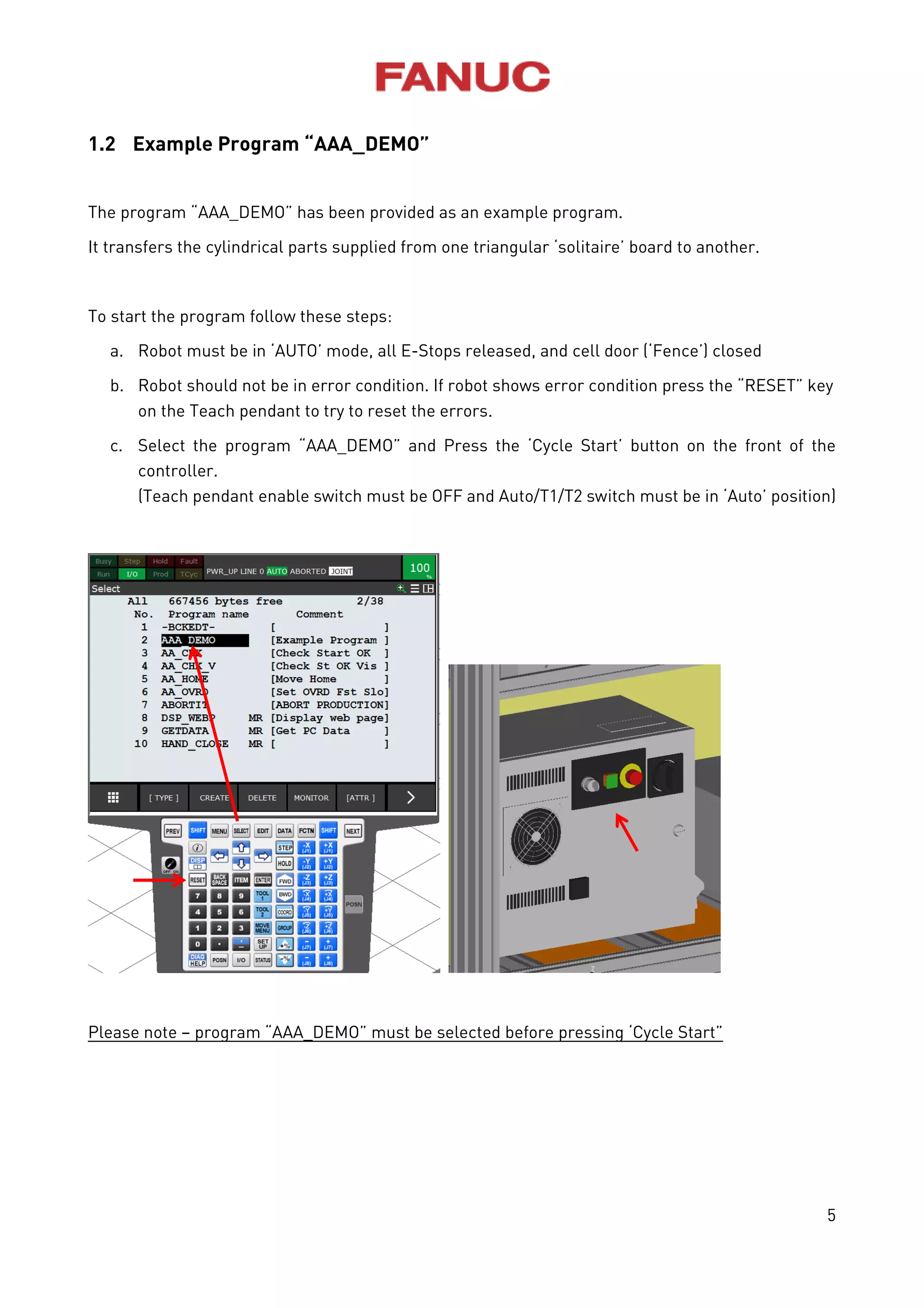 Fanuc educational cell manual | PDF