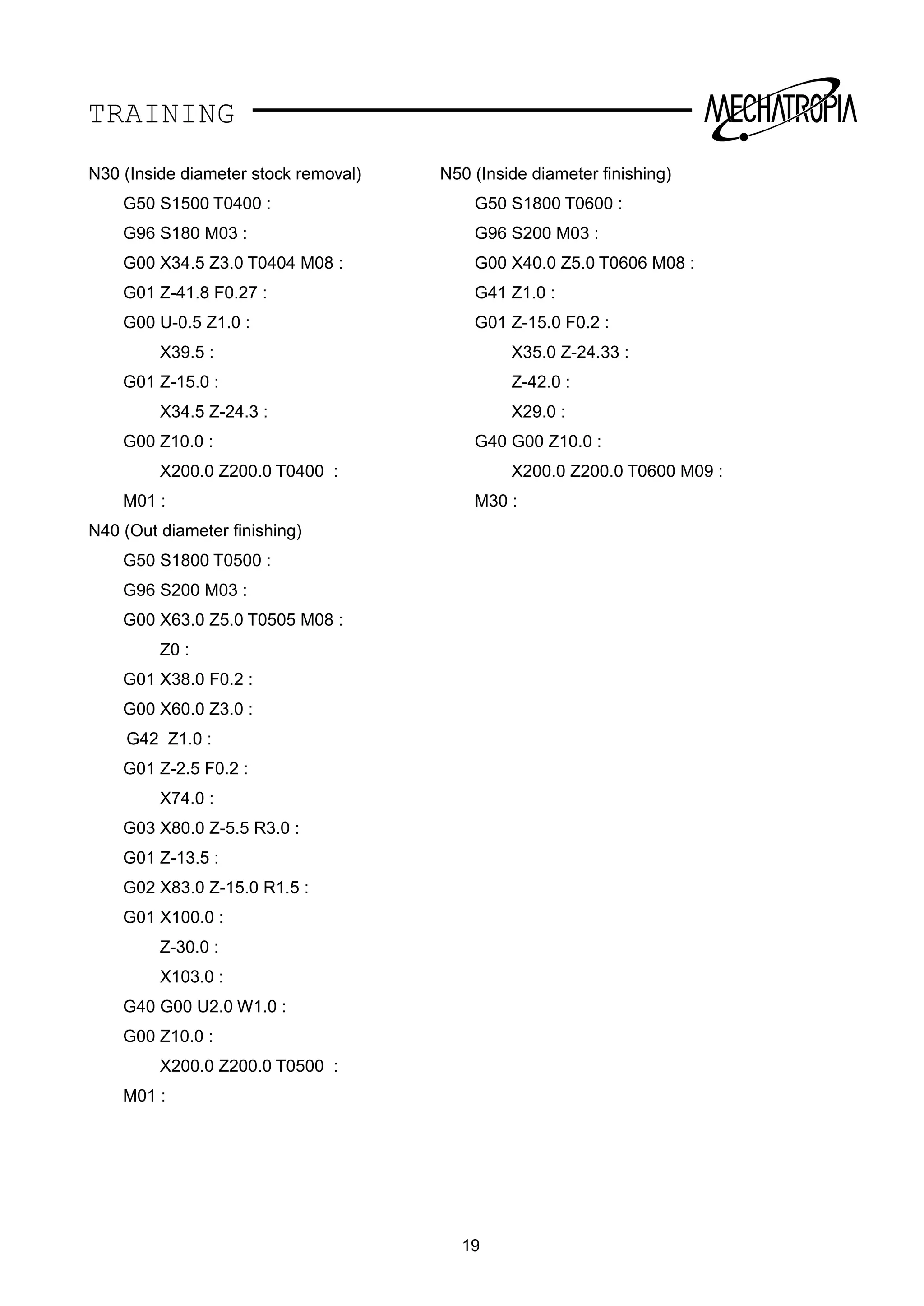 Fanuc ot g code training manual | PDF
