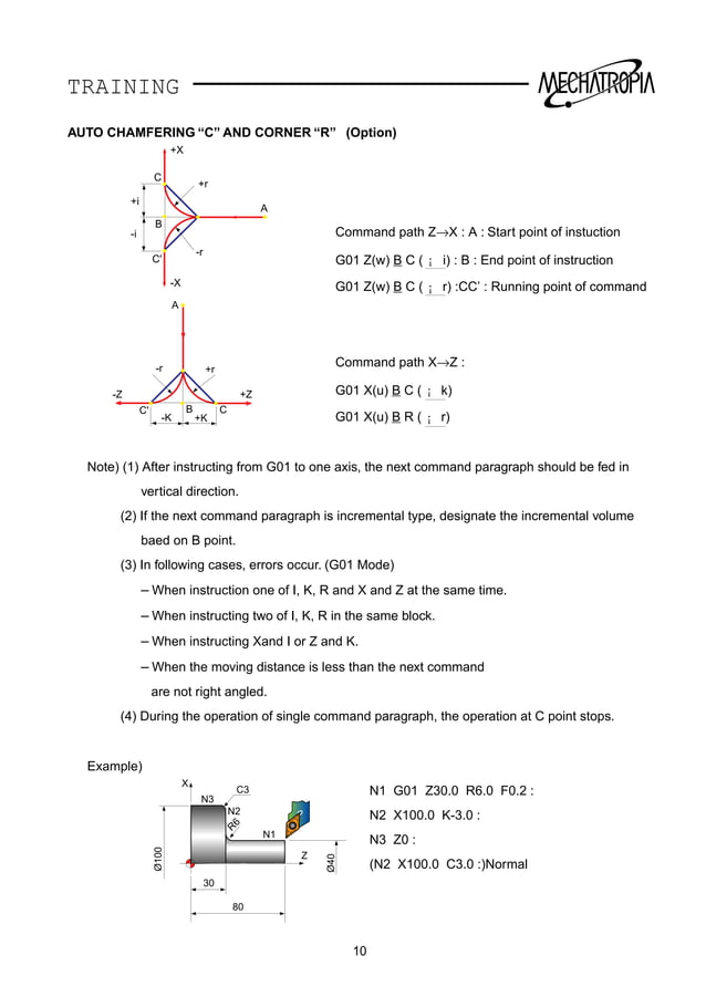 Fanuc ot g code training manual | PDF