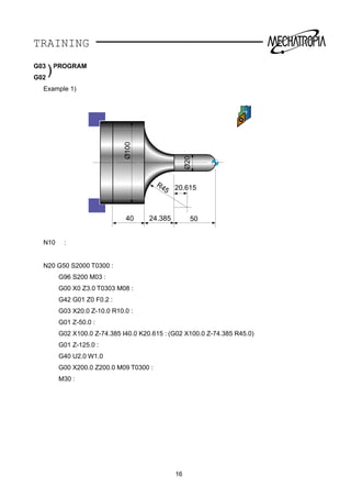 Fanuc ot g code training manual | PDF