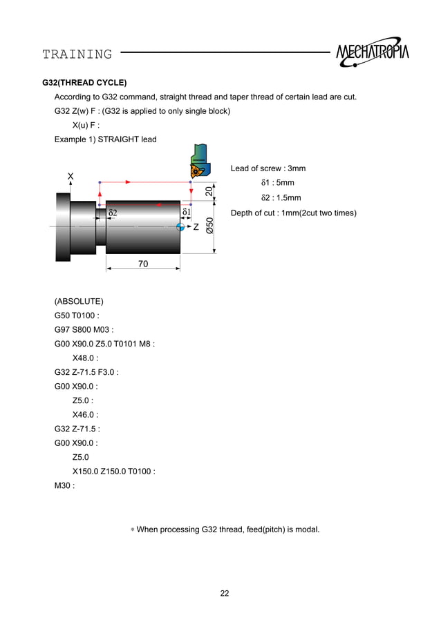 Fanuc ot g code training manual | PDF