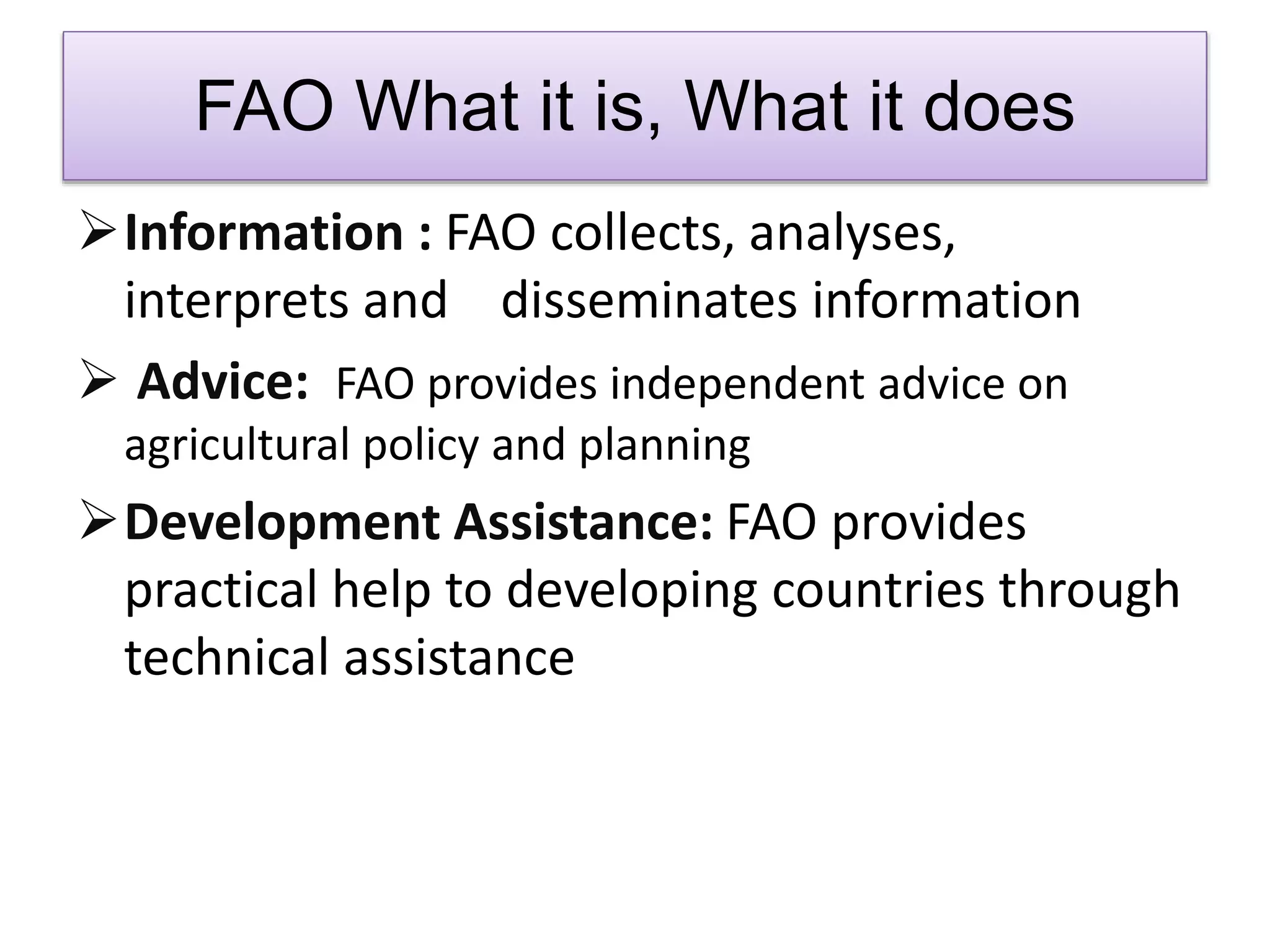 FAO | PPTX | Agriculture | Industries
