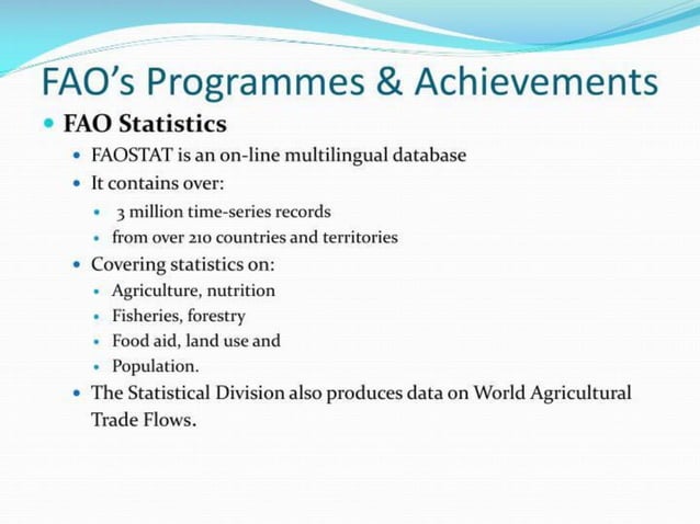 food and agricultural organization (FAO)