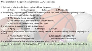 Sir Francis Oca Active recreation | PPTX