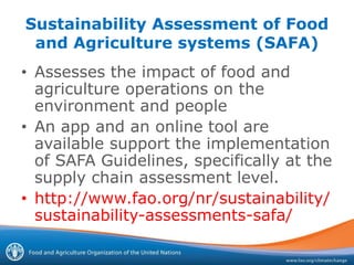 Methods and tools for adaptation appraisal in agriculture and assessing ...