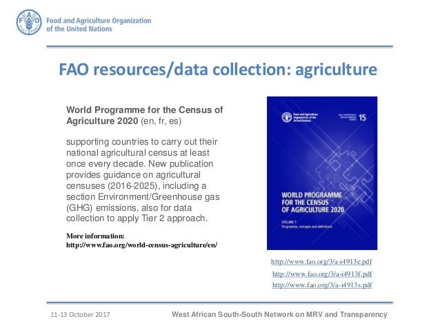 The work of FAO to enhance national capacities to report on Agricultu…