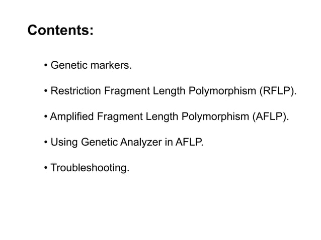 Application of Genetic Analyzer in AFLP Technique | PDF | Genetics ...