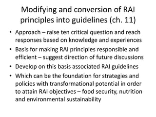 "Responsible agricultural investments – how to make principles and ...