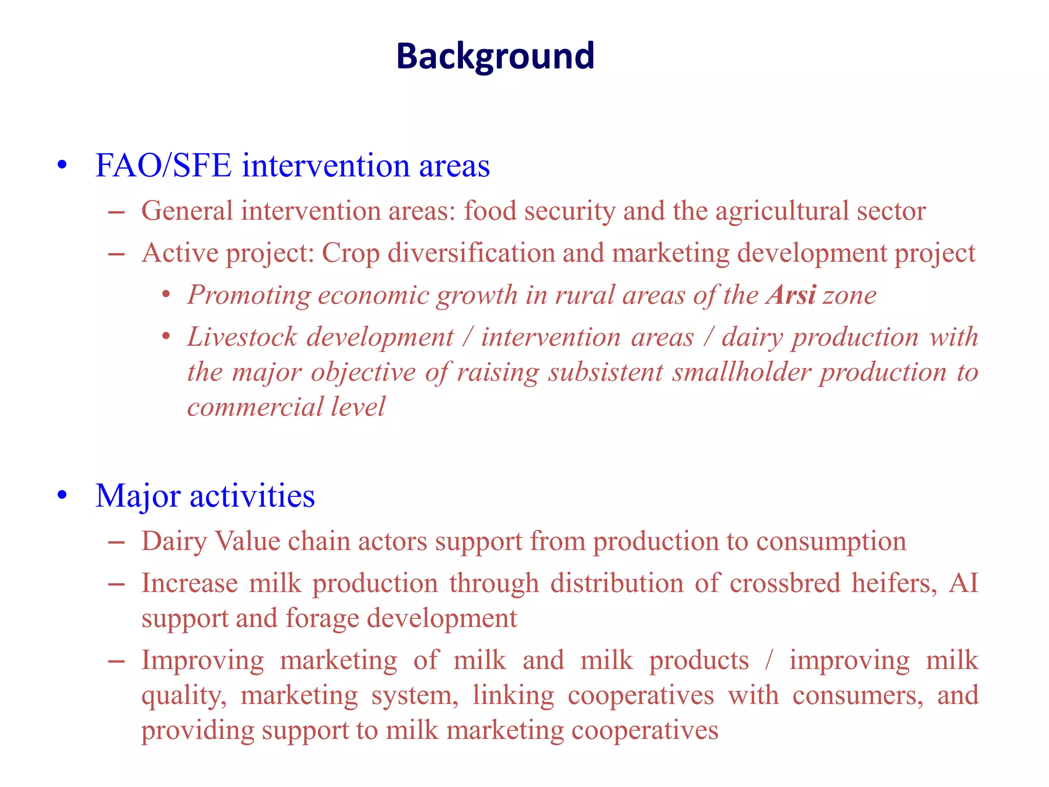 Dairy Value Chain Development In Ethiopia: The Experience of FAO | PPTX