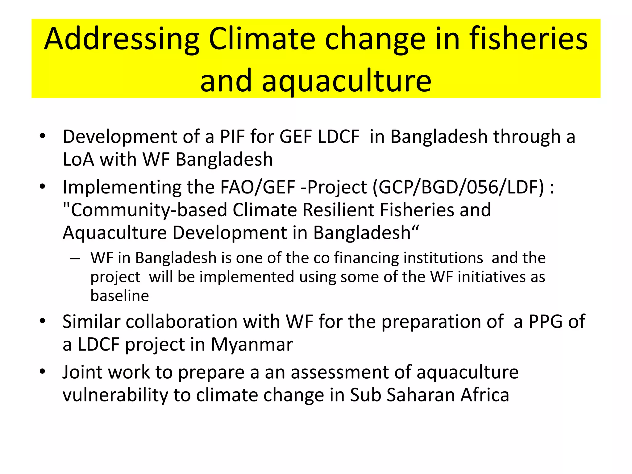 FAO Fisheries and Aquaculture collaboration with WorldFish - Doris Soto ...
