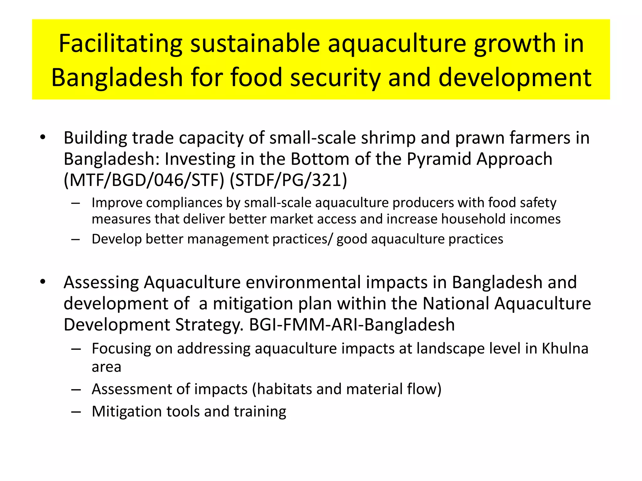 FAO Fisheries and Aquaculture collaboration with WorldFish - Doris Soto ...