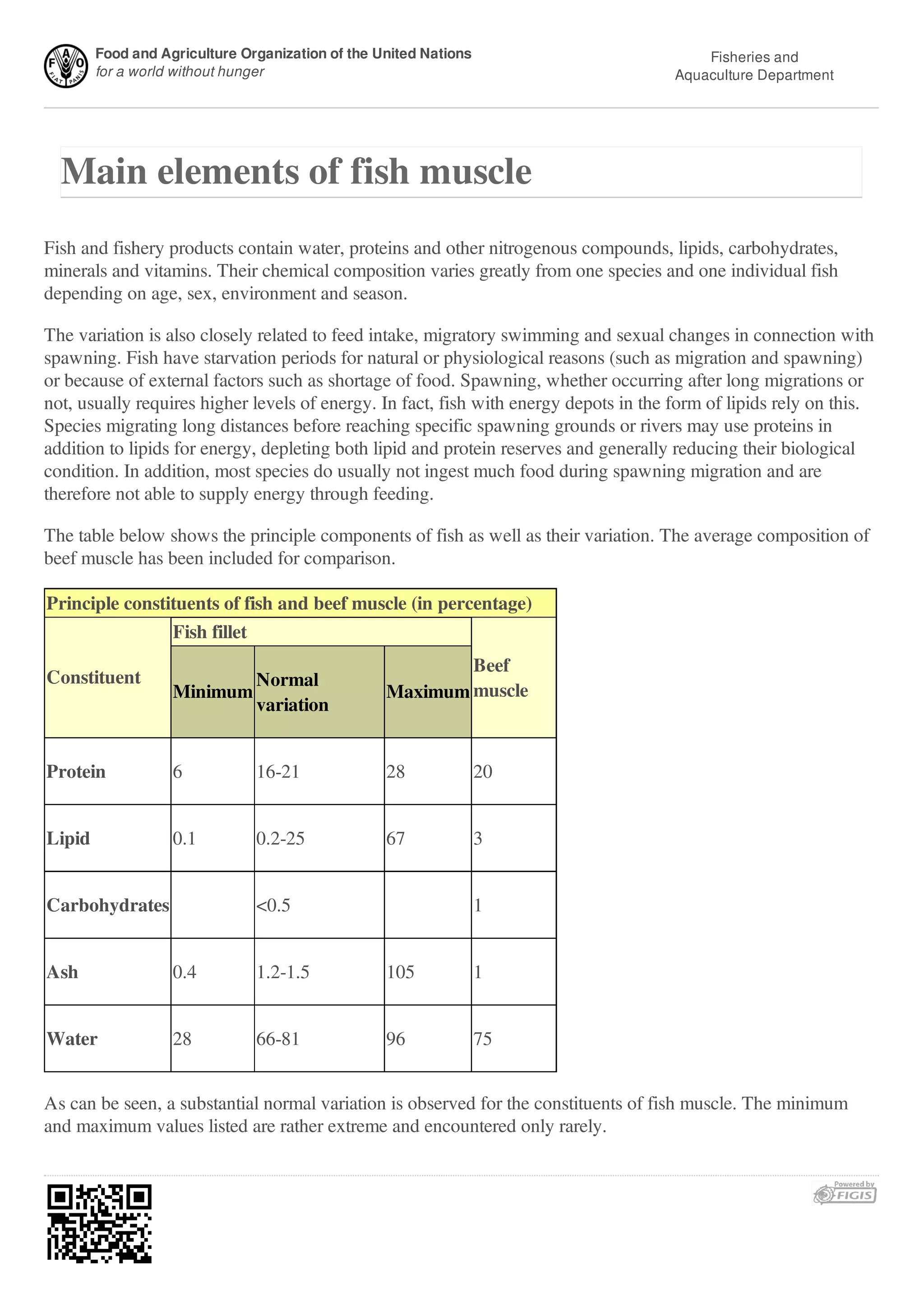 Fao fisheries & aquaculture main elements of fish muscle | PDF